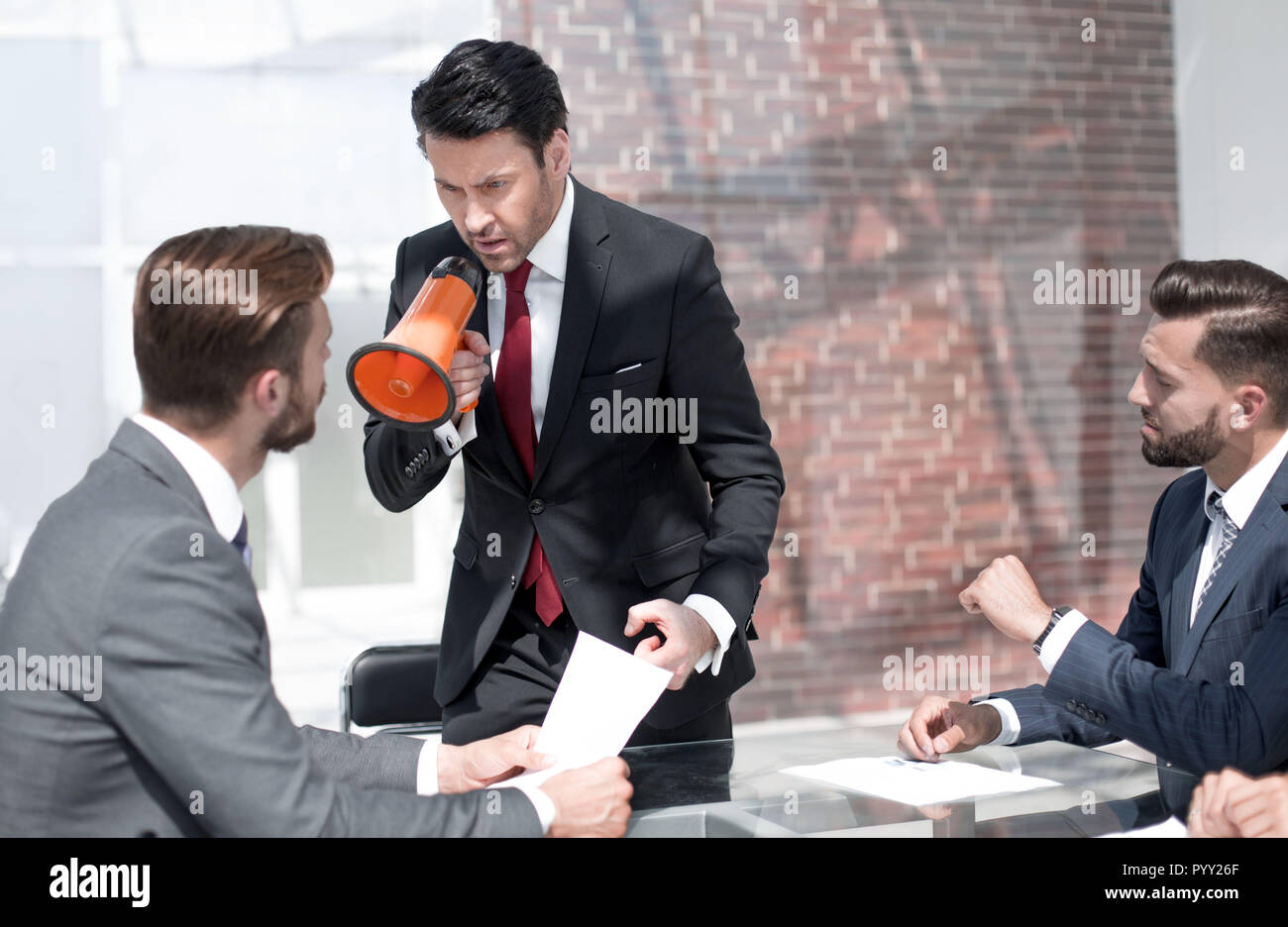 Boss yelling at employee hi-res stock photography and images - Alamy