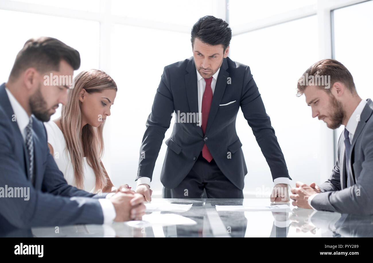 strict businessman terminates the contract with the employee.t Stock ...