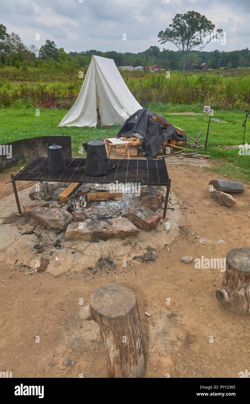 Gettysburg Battlefield camp American Civil War Stock Photo - Alamy