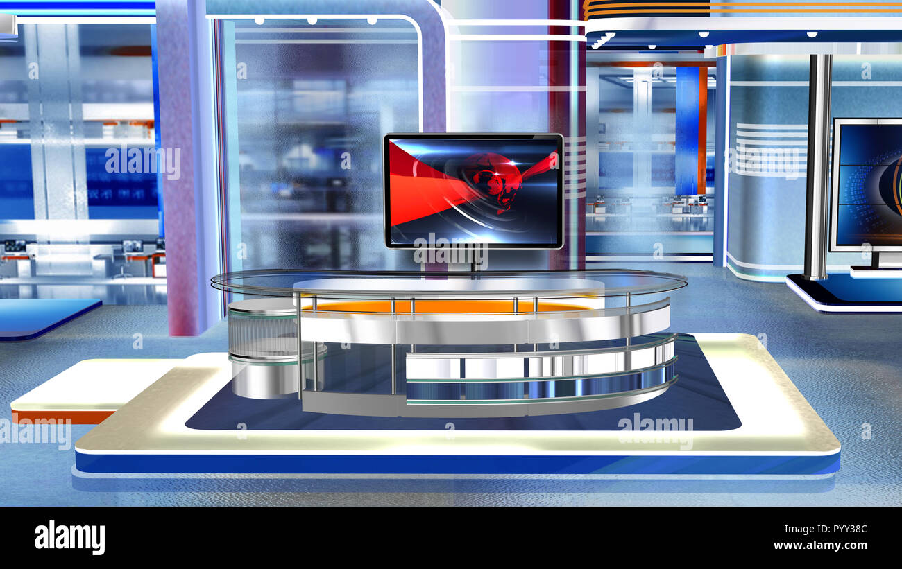 3D rendering Virtual set studio for chroma footage Realize your vision ...