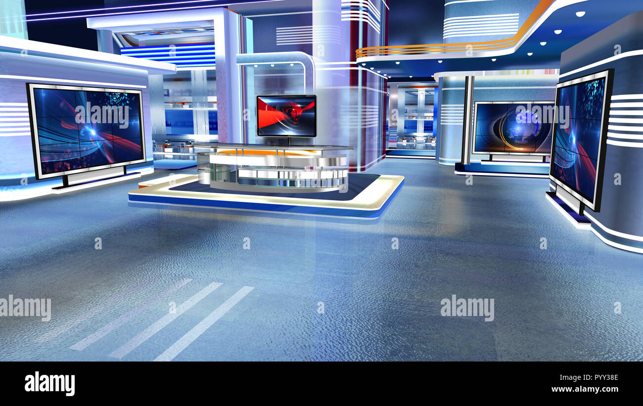 3D rendering Virtual set studio for chroma footage Realize your vision ...