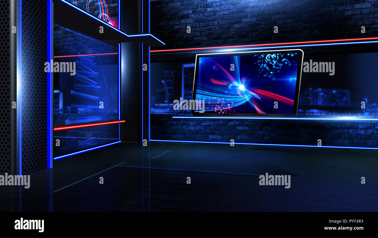 3D rendering Virtual set studio for chroma footage Realize your vision ...