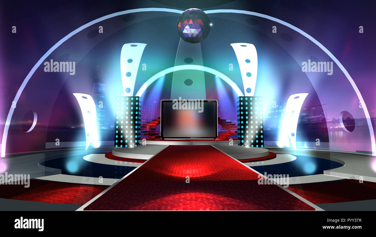 3D rendering Virtual set studio for chroma footage Realize your vision ...