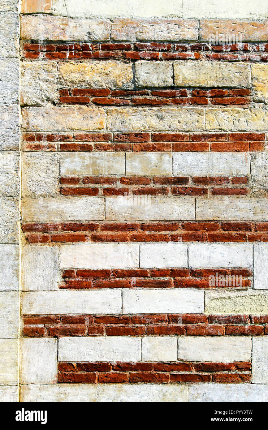 Very old brick and stone wall detail Stock Photo - Alamy