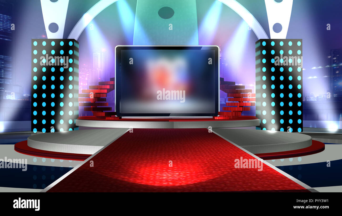 3D rendering Virtual set studio for chroma footage Realize your vision ...