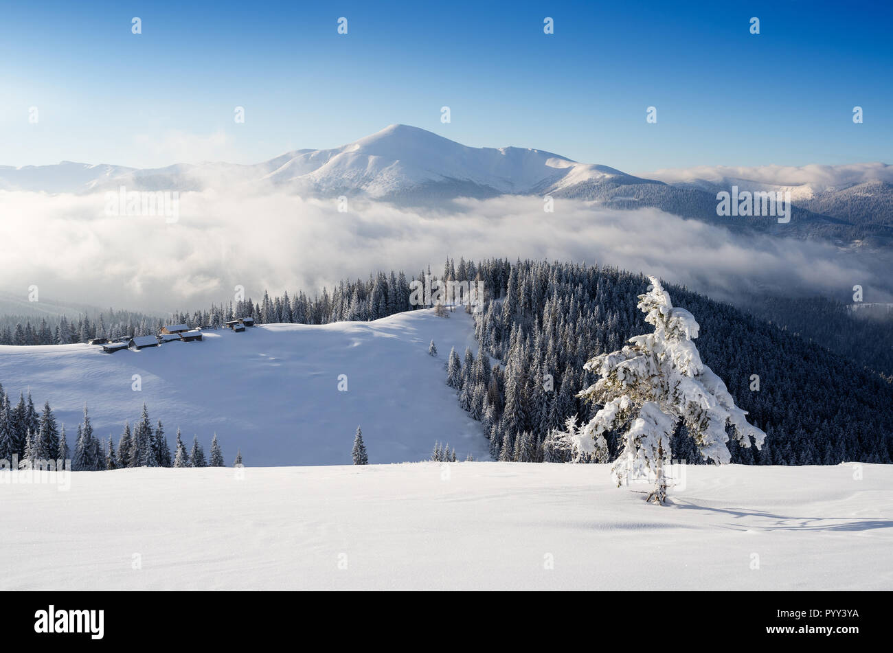 Peak snowy mountain hi-res stock photography and images - Alamy