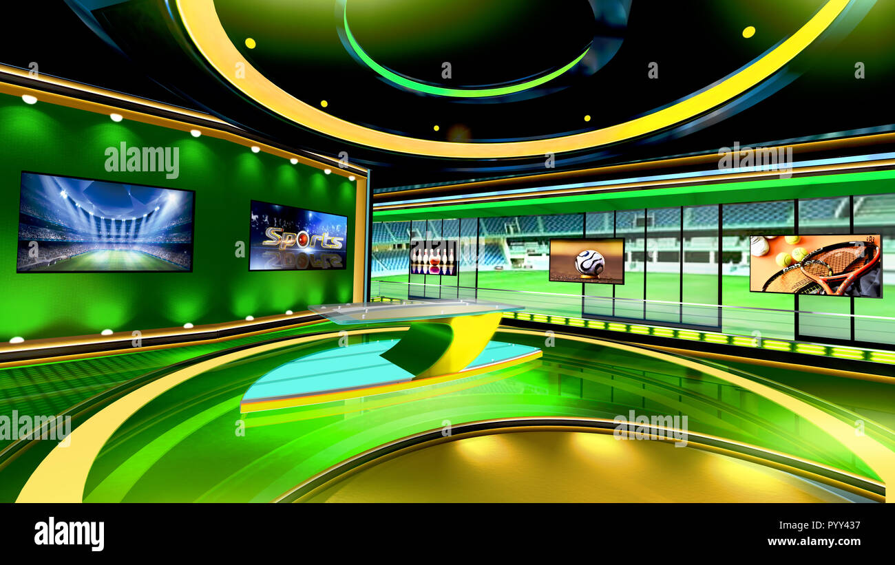 3D rendering Virtual set studio for chroma footage Realize your vision ...