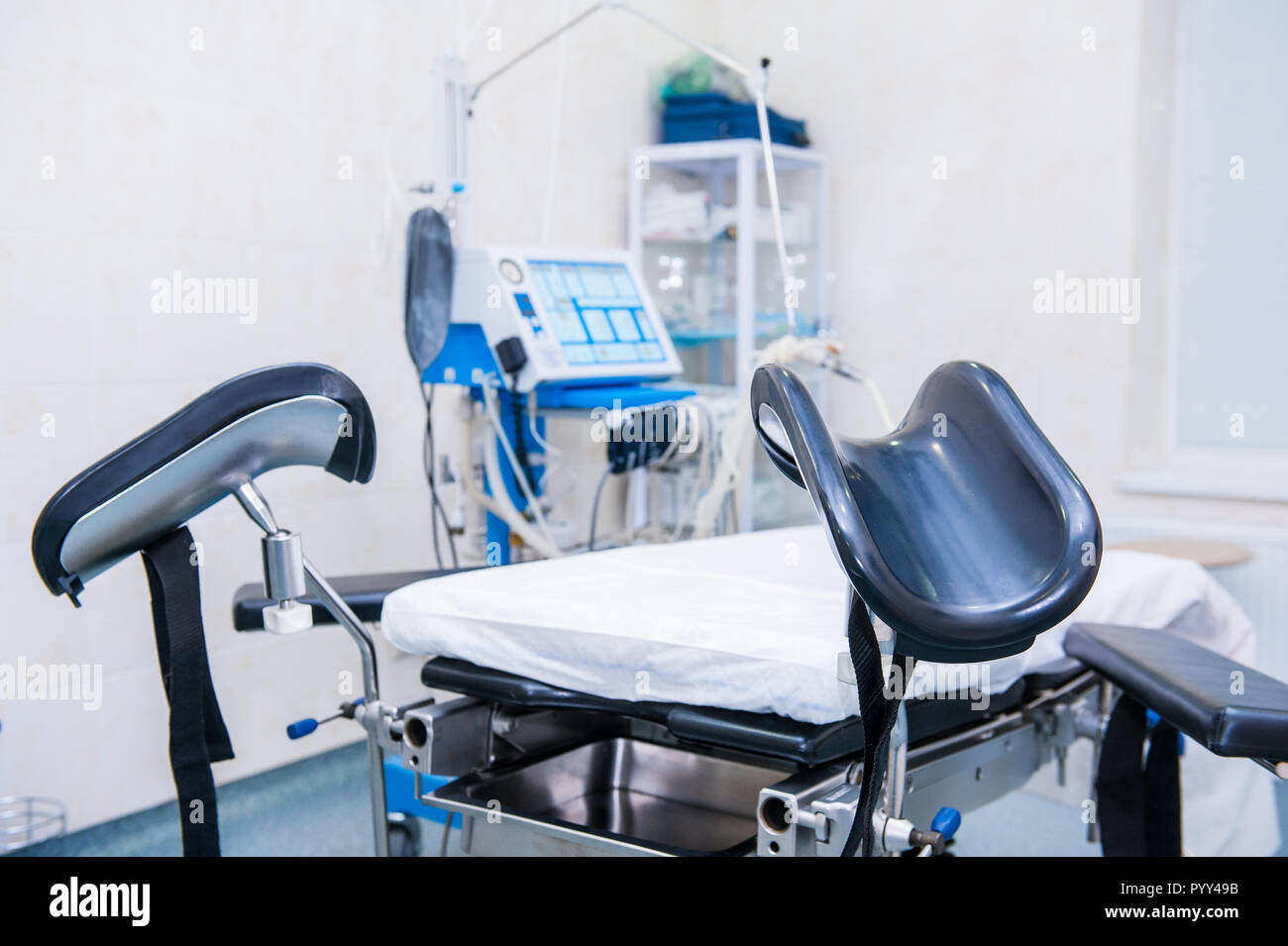 Close up selective focus equipment and medical devices in modern ...