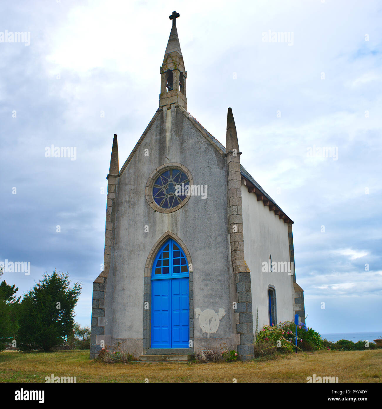the little chapel of Etables sur Mer, near Binic, in Brittany in the ...
