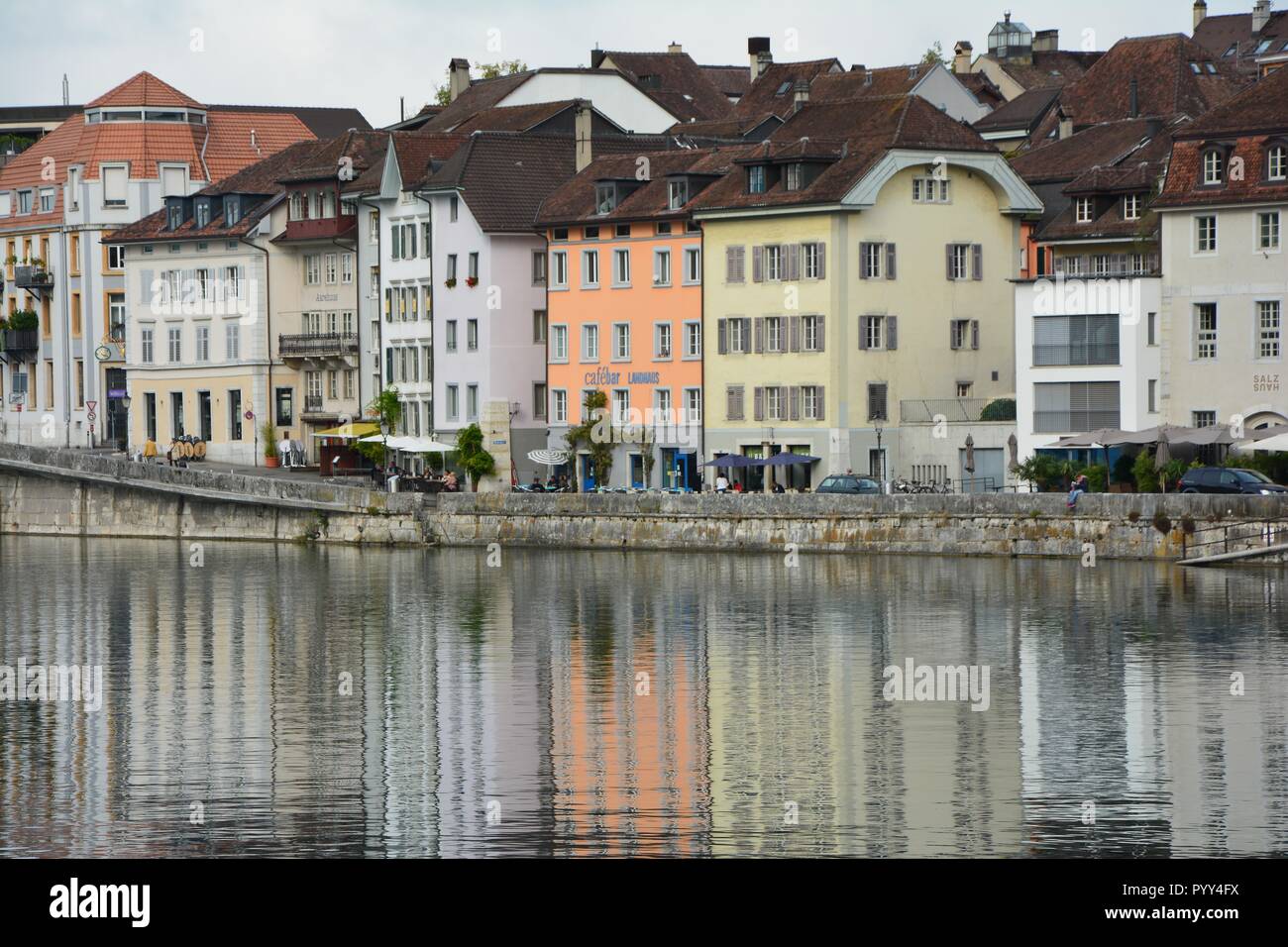 Historic district in baroque town of Solothurn, Switzerland ...