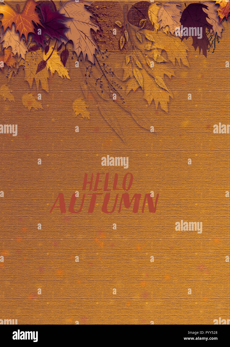 Autumn Theme Background. Autumn leaves scattered layout design for ...