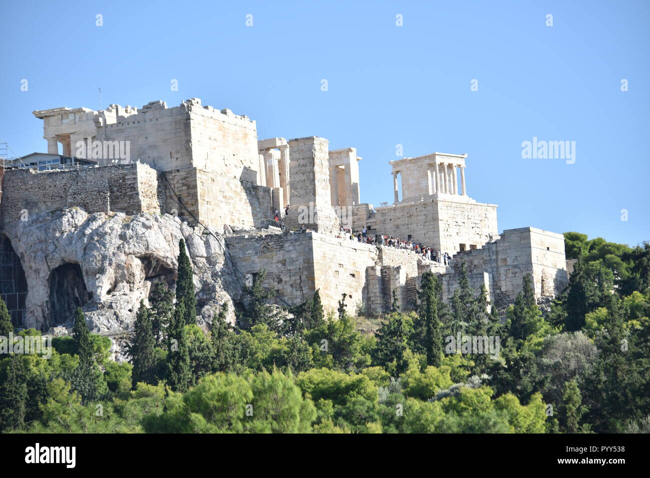 The Entrance Gate in the Acropolis Stock Photo - Alamy