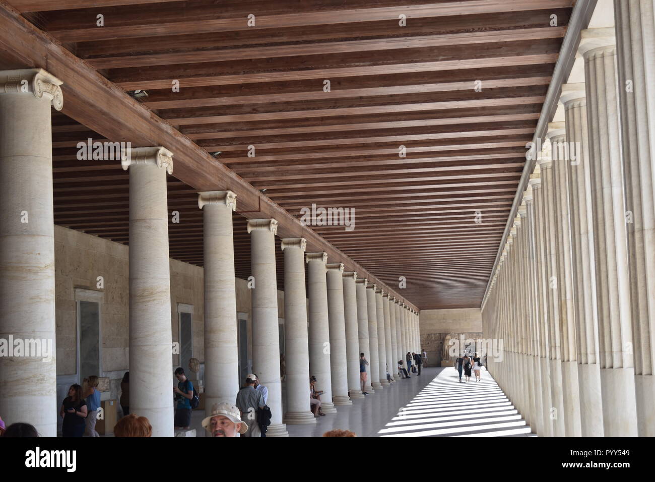 Stoa of Attalos in Ancient Agora, Athens Stock Photo - Alamy