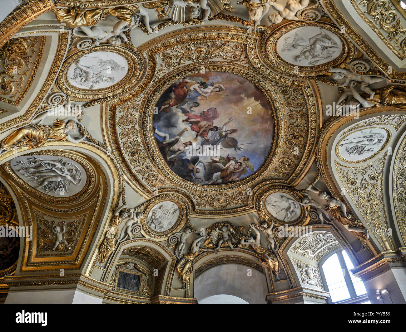 Louvre museum ceilings painting gallery hi-res stock photography and ...
