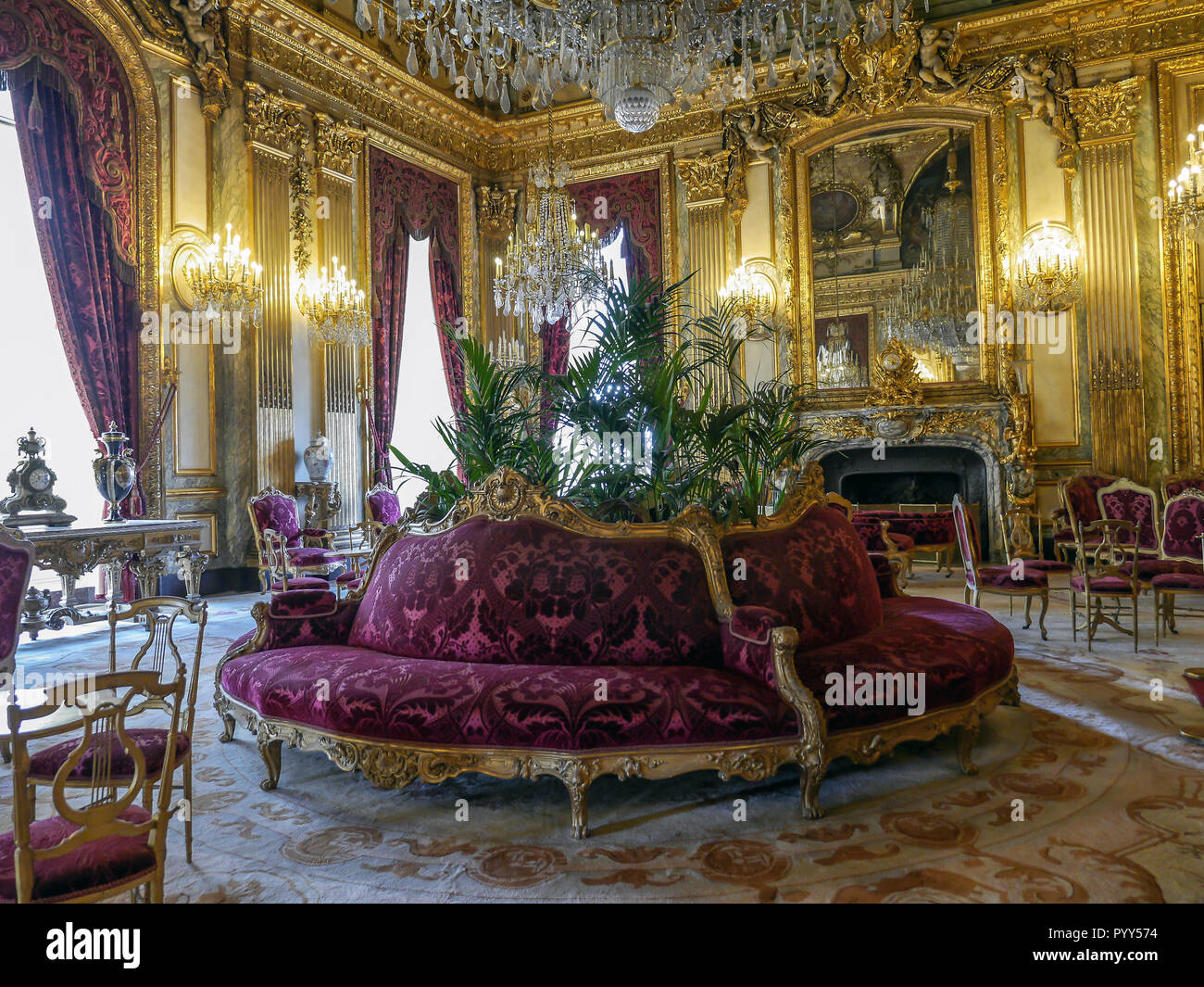 PARIS, FRANCE - AUGUST 28 2013: Napoleon III apartments with their ...