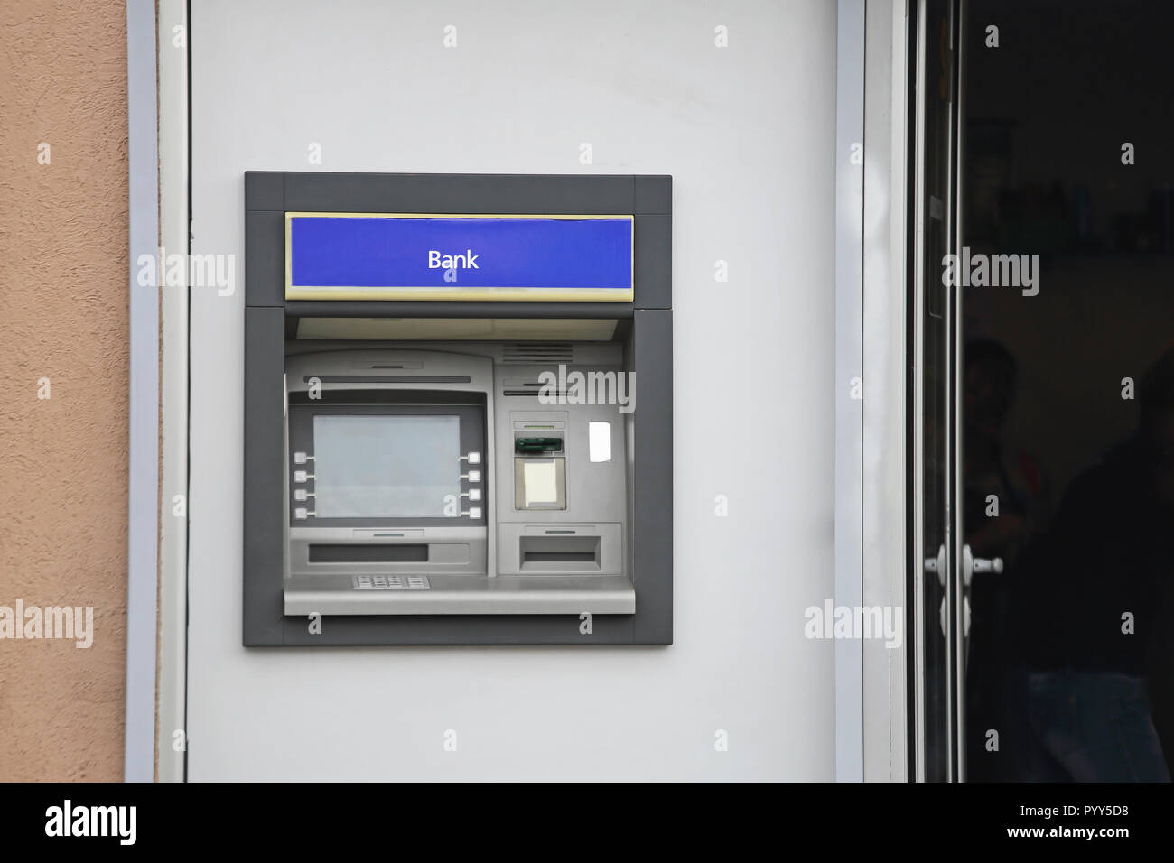 Atm Automated Teller Machine at Bank Exterior Stock Photo - Alamy