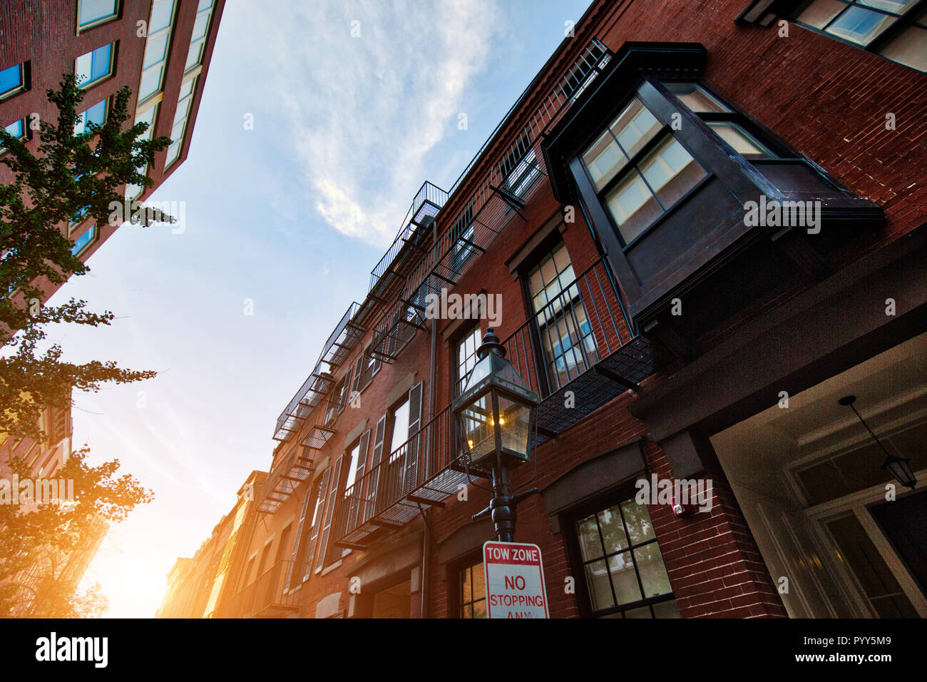 Boston typical houses in historic center Stock Photo - Alamy