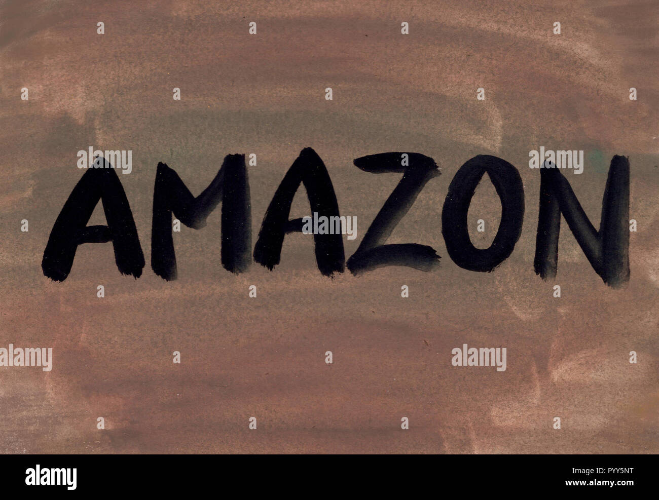 amazon concept word background gouache paint Stock Photo - Alamy