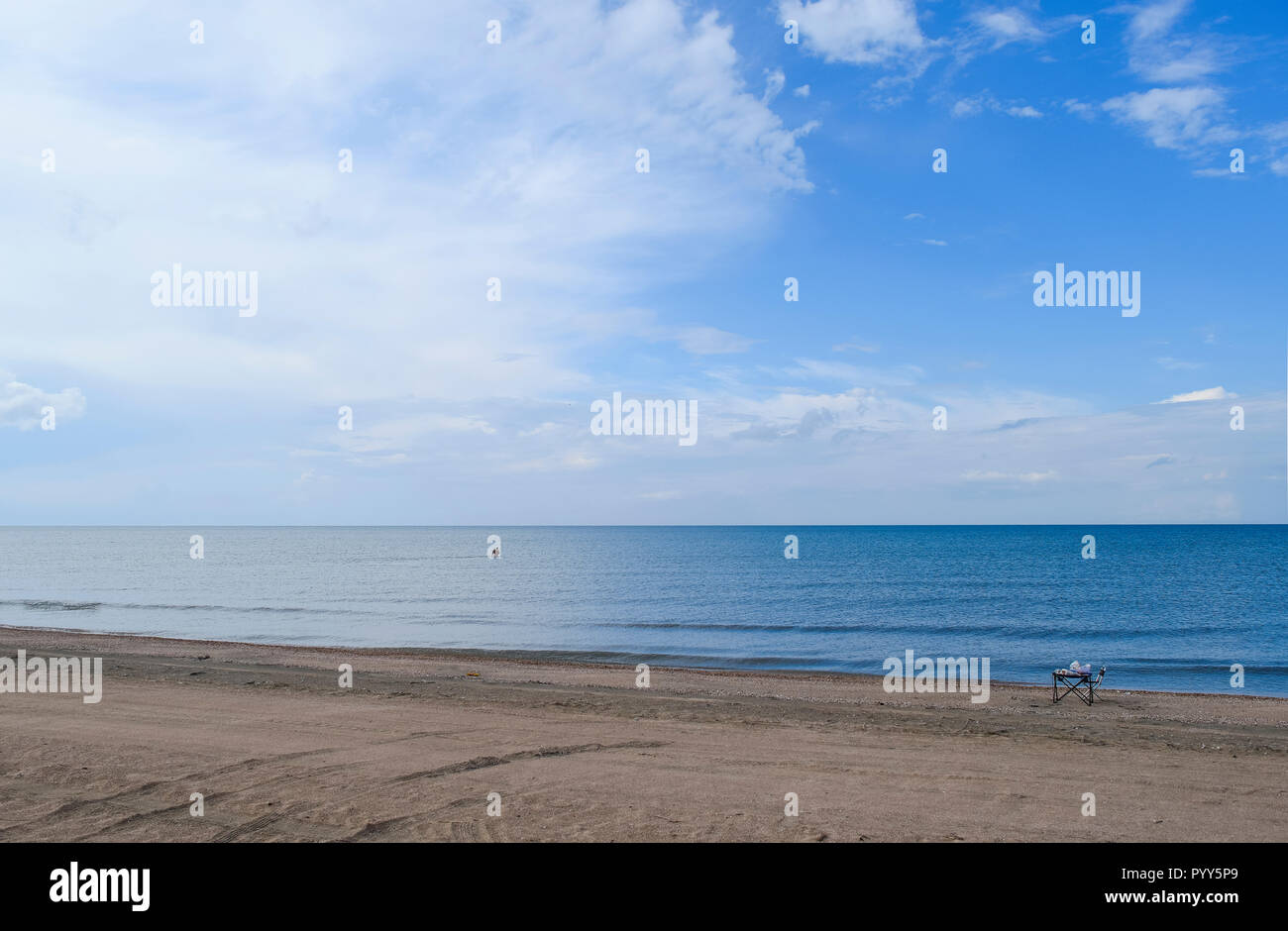 Deserted sea beach. Quiet sea Sea surface landscape Stock Photo - Alamy