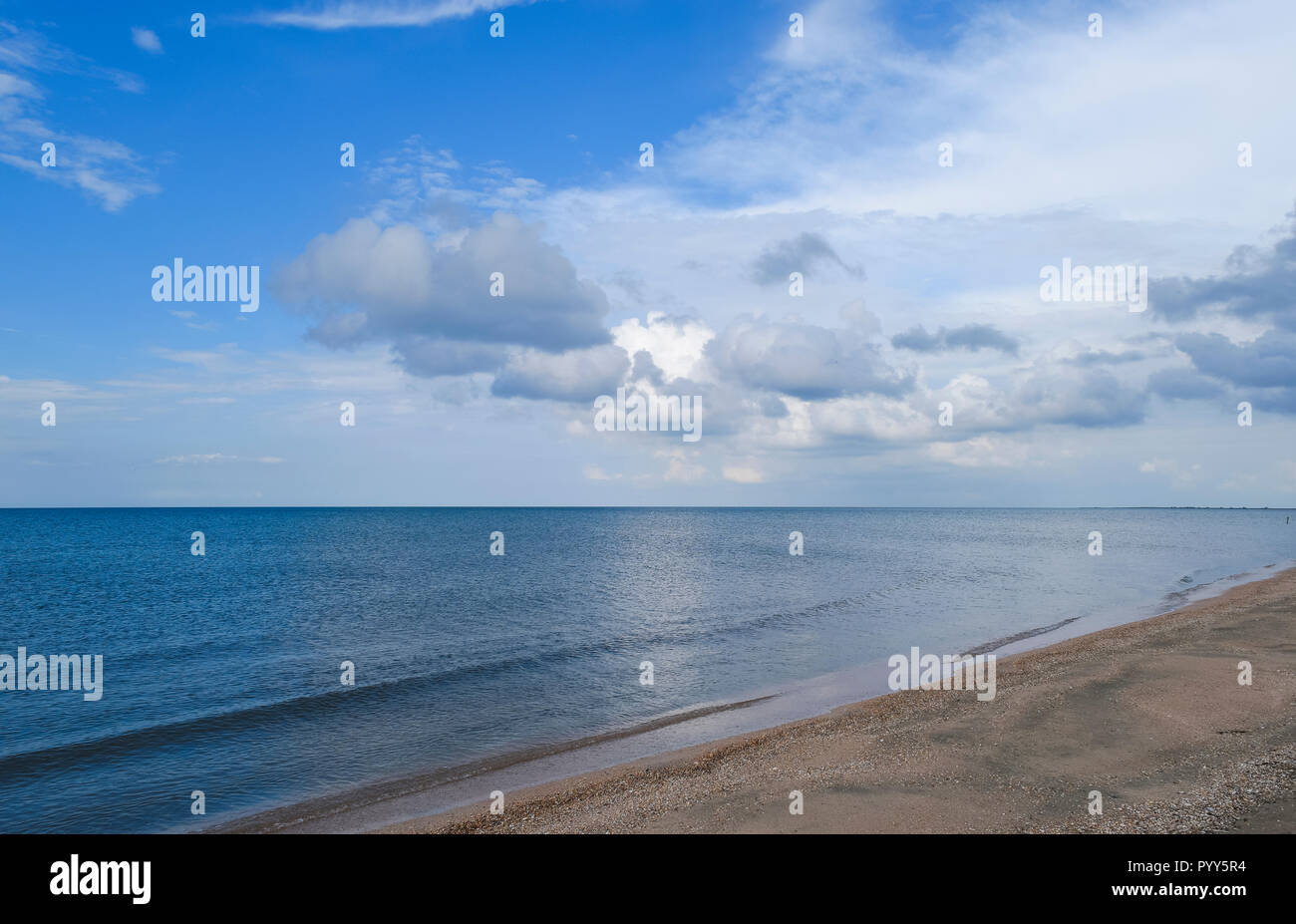 Deserted sea beach. Quiet sea Sea surface landscape Stock Photo - Alamy