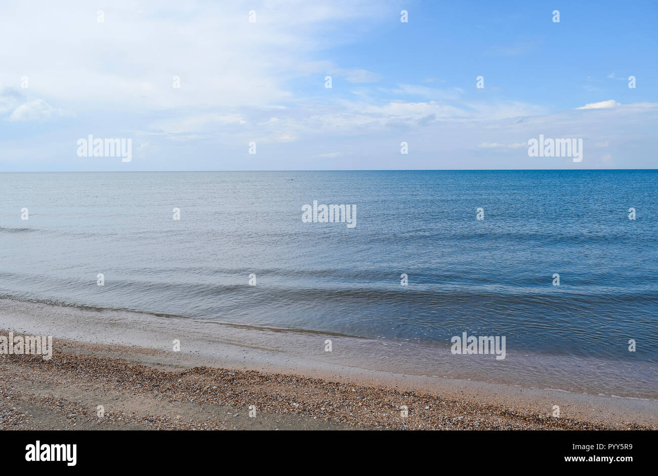 Deserted sea beach. Quiet sea Sea surface landscape Stock Photo - Alamy