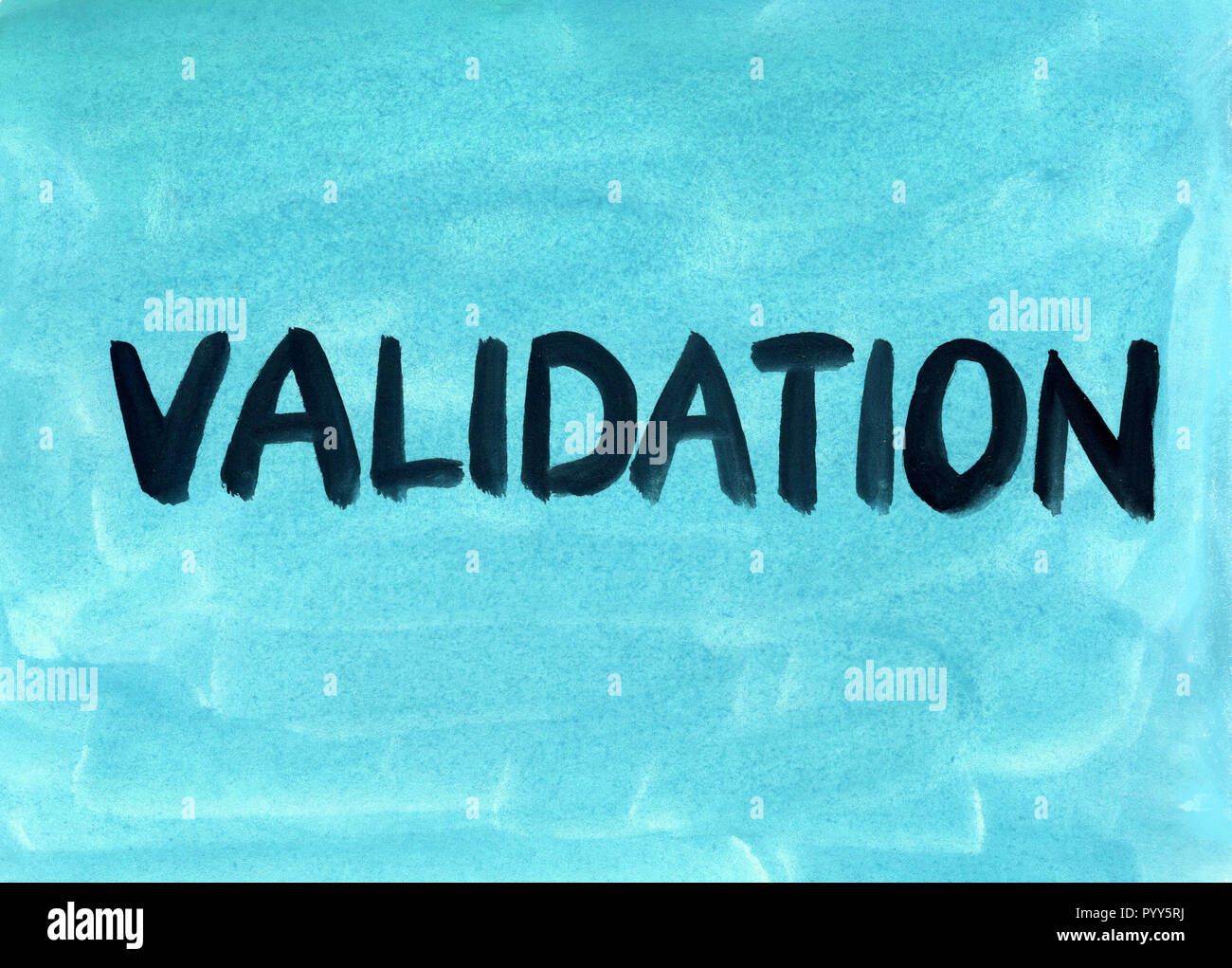 validation concept word background gouache paint Stock Photo - Alamy