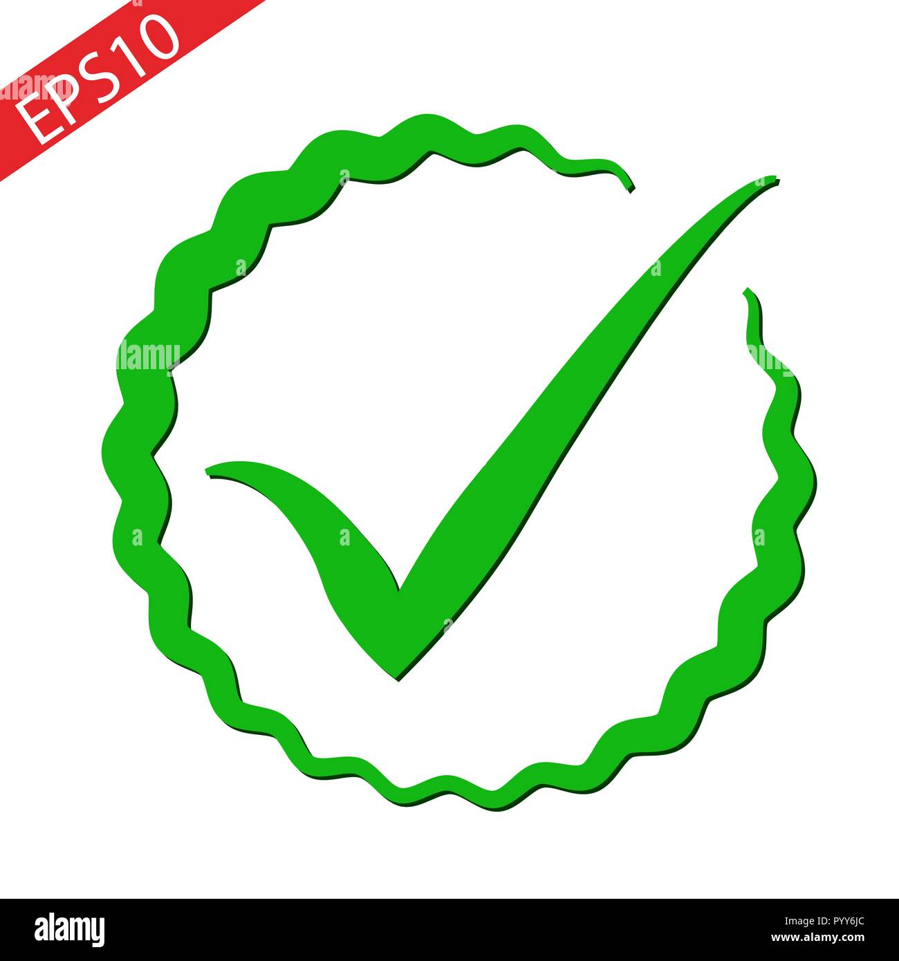 Check mark icon in flat style. Ok, accept vector illustration on white ...