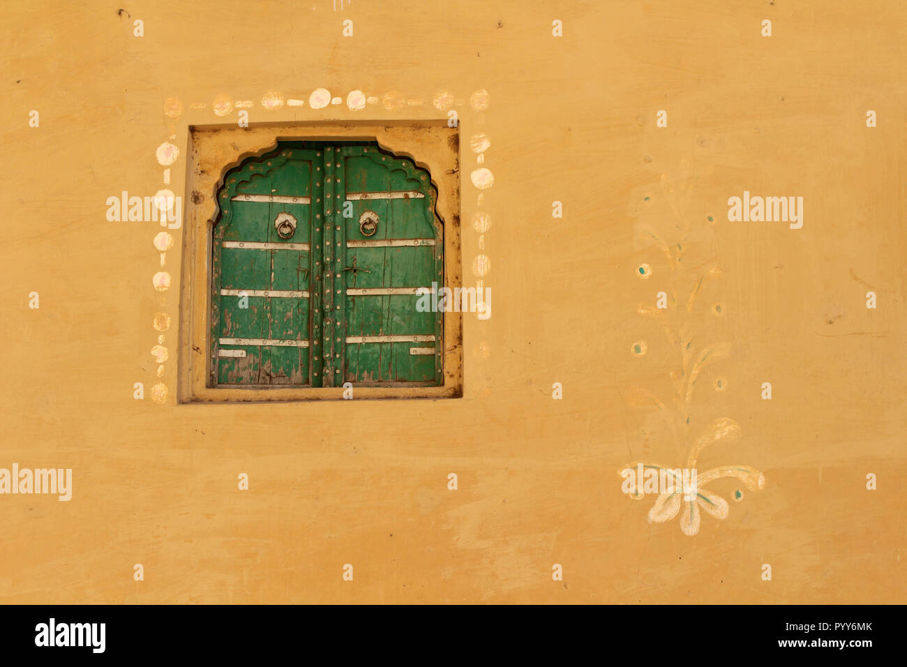 The rustic window around Amer (or Amber) Fort in Jaipur. Taken in India ...