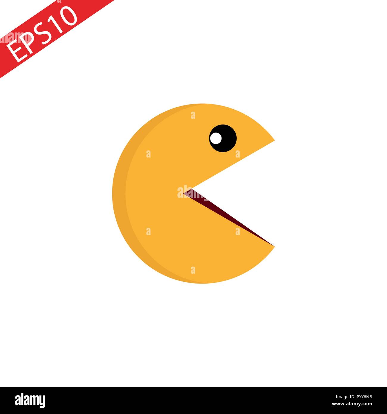 Vector yellow ball icon symbol sign on white.Game Character. eps10 ...
