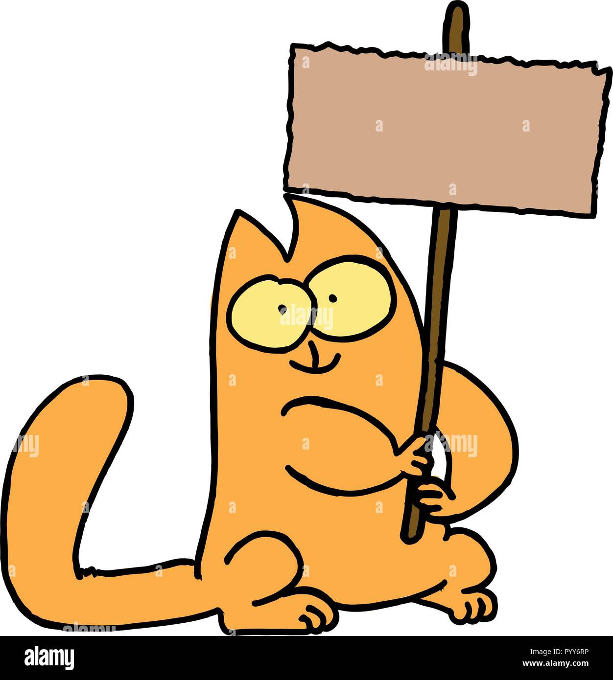 Cartoon character - Cat holding sign - Vector Stock Vector Image & Art ...