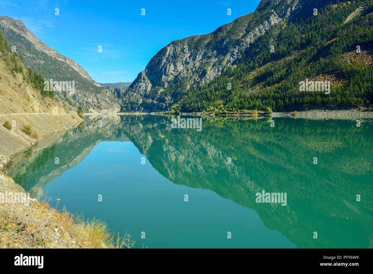 Terzaghi Dam and Carpenter Lake Reservoir in British Columbia, Canada ...