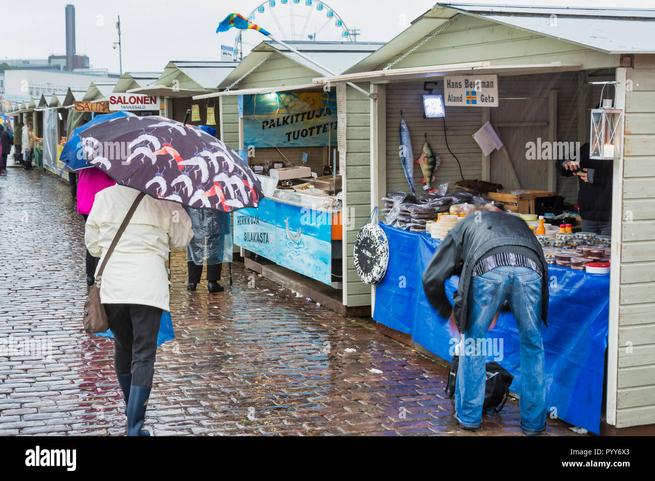 Annual fish market at Market square in Helsinki Finland Stock Photo - Alamy