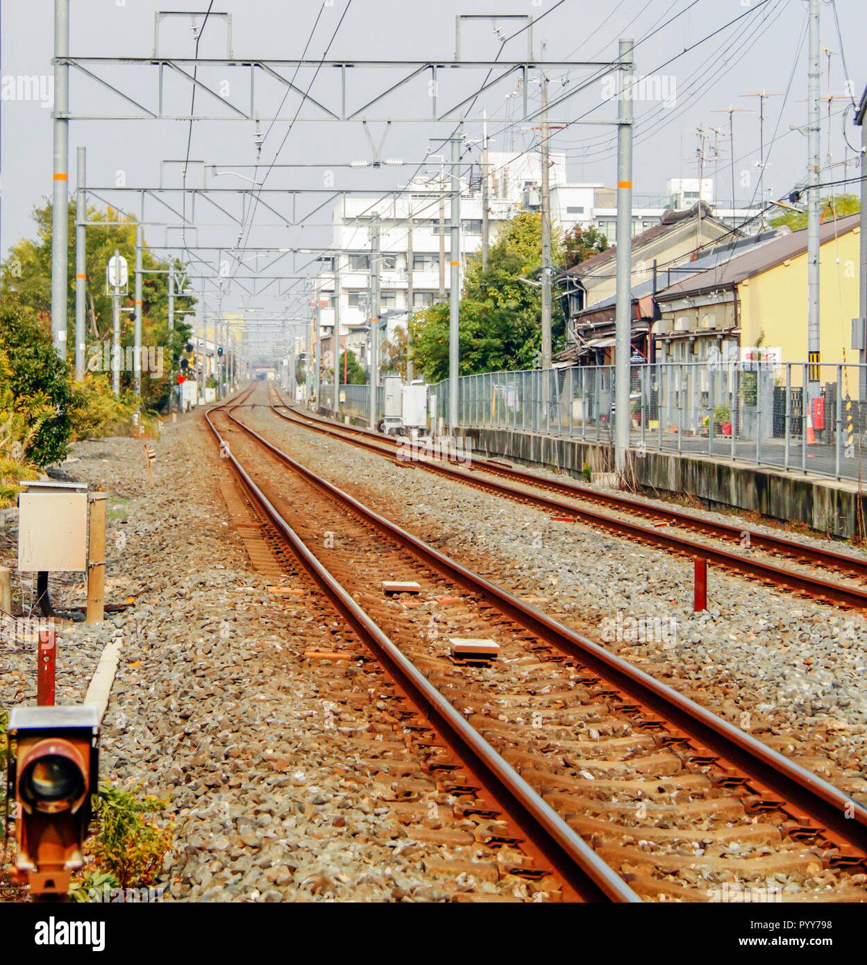 Train tracks in Kyoto Stock Photo - Alamy