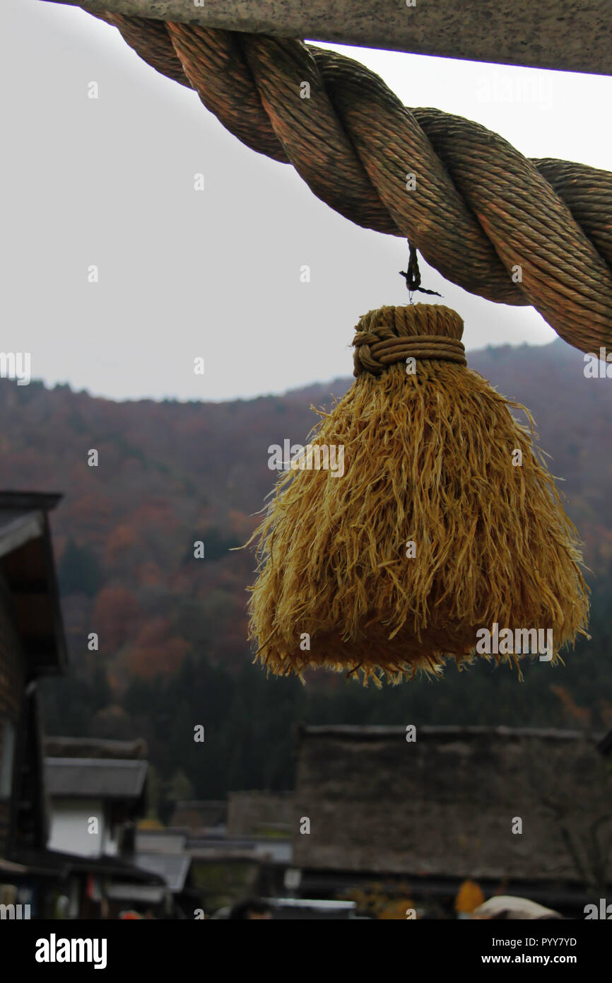 Straw bell in Shirakawago Village in Autumn Stock Photo - Alamy