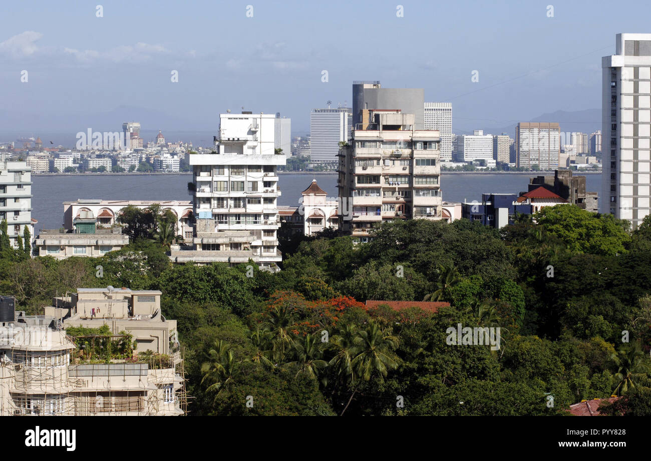 Skyline from Urvashi Building, Malabar Hill, Mumbai, Maharashtra, India ...