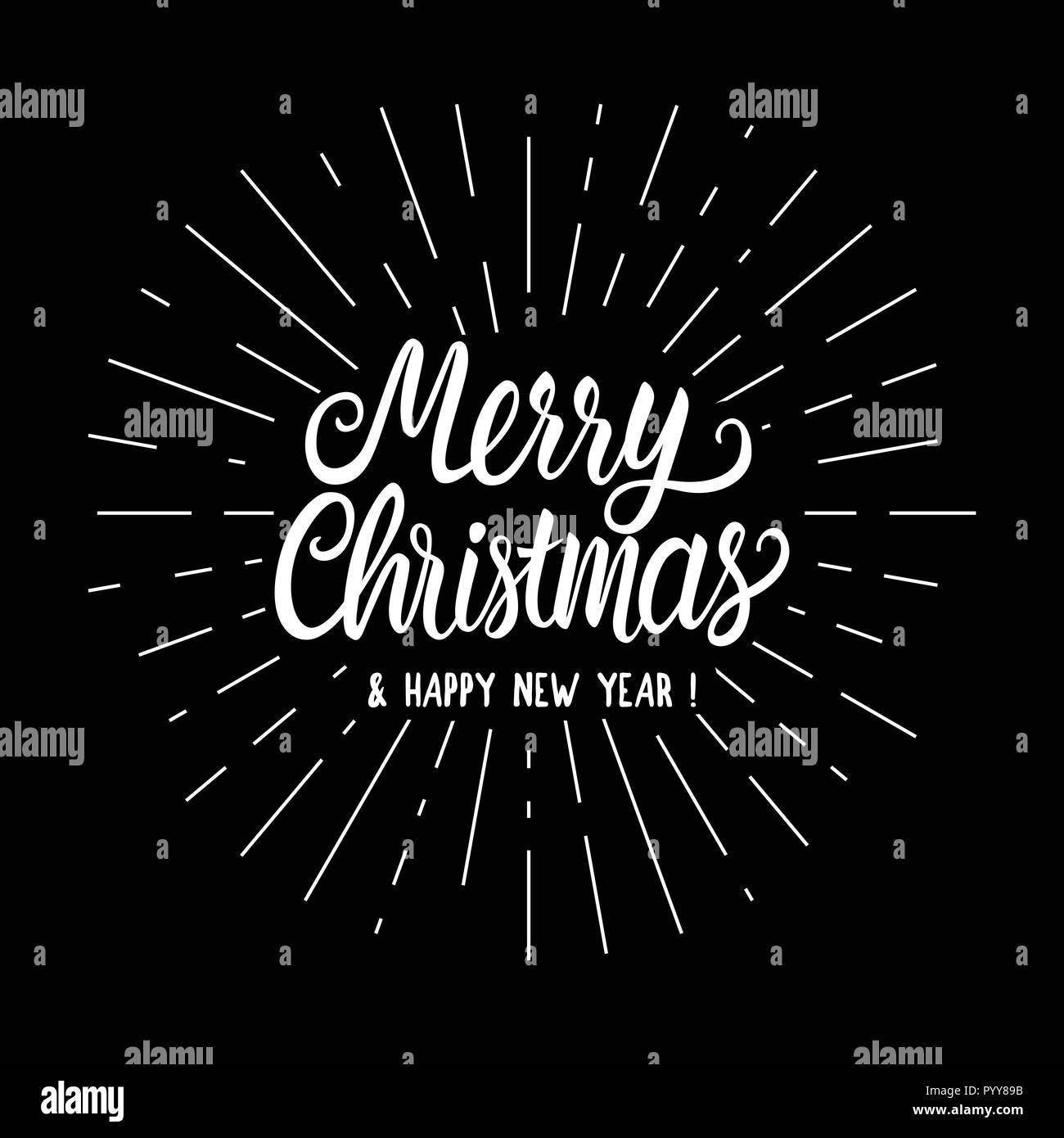 Chalk drawing illustration merry Black and White Stock Photos & Images ...