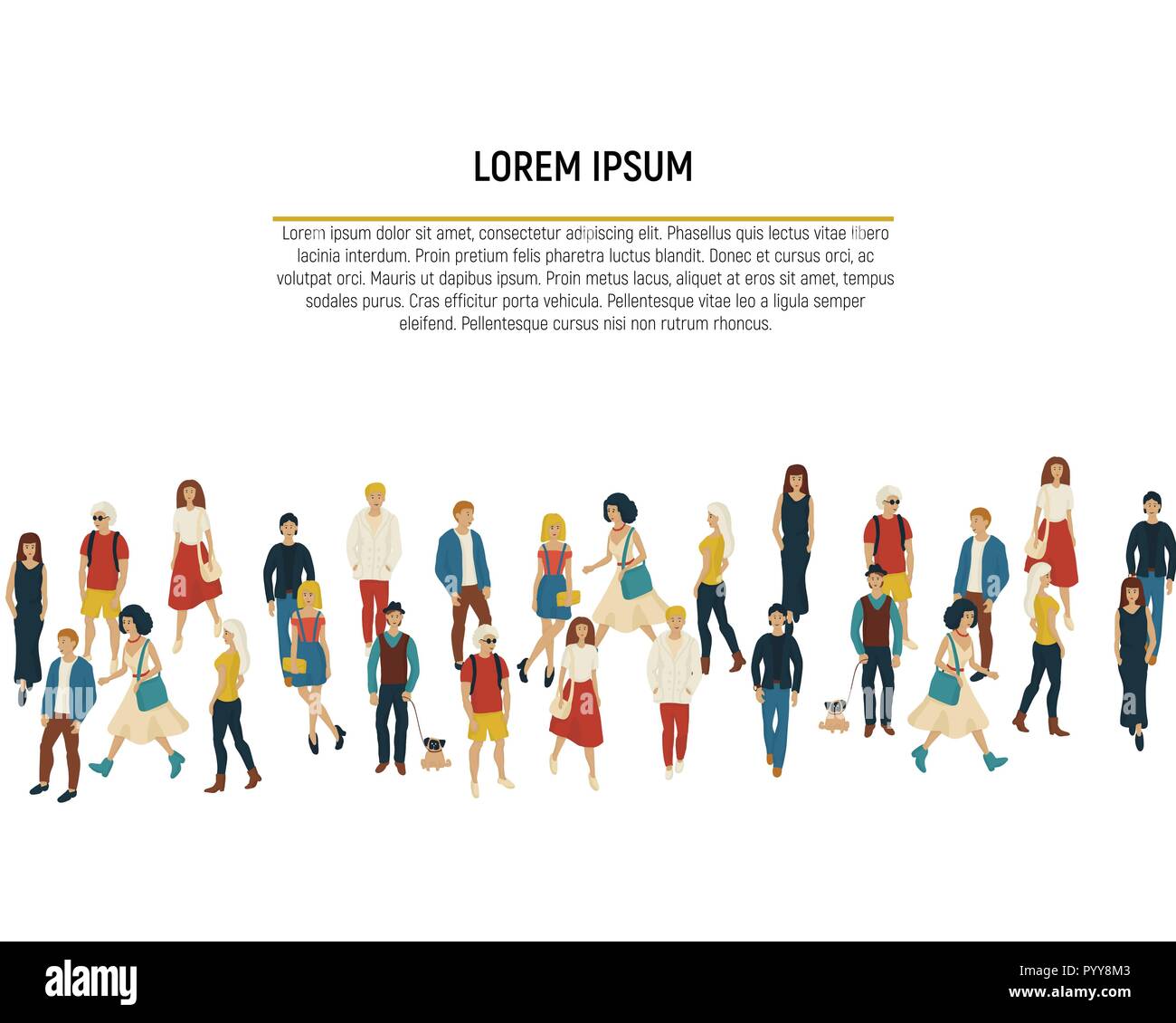 Cartoon illustration large crowd community hi-res stock photography and ...