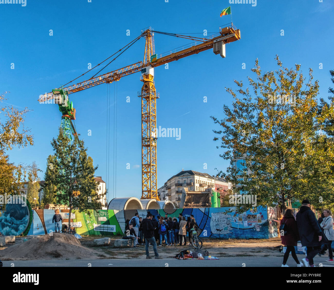 Berlin Mauer Park.The entry point for a tunnel-boring machine that is ...