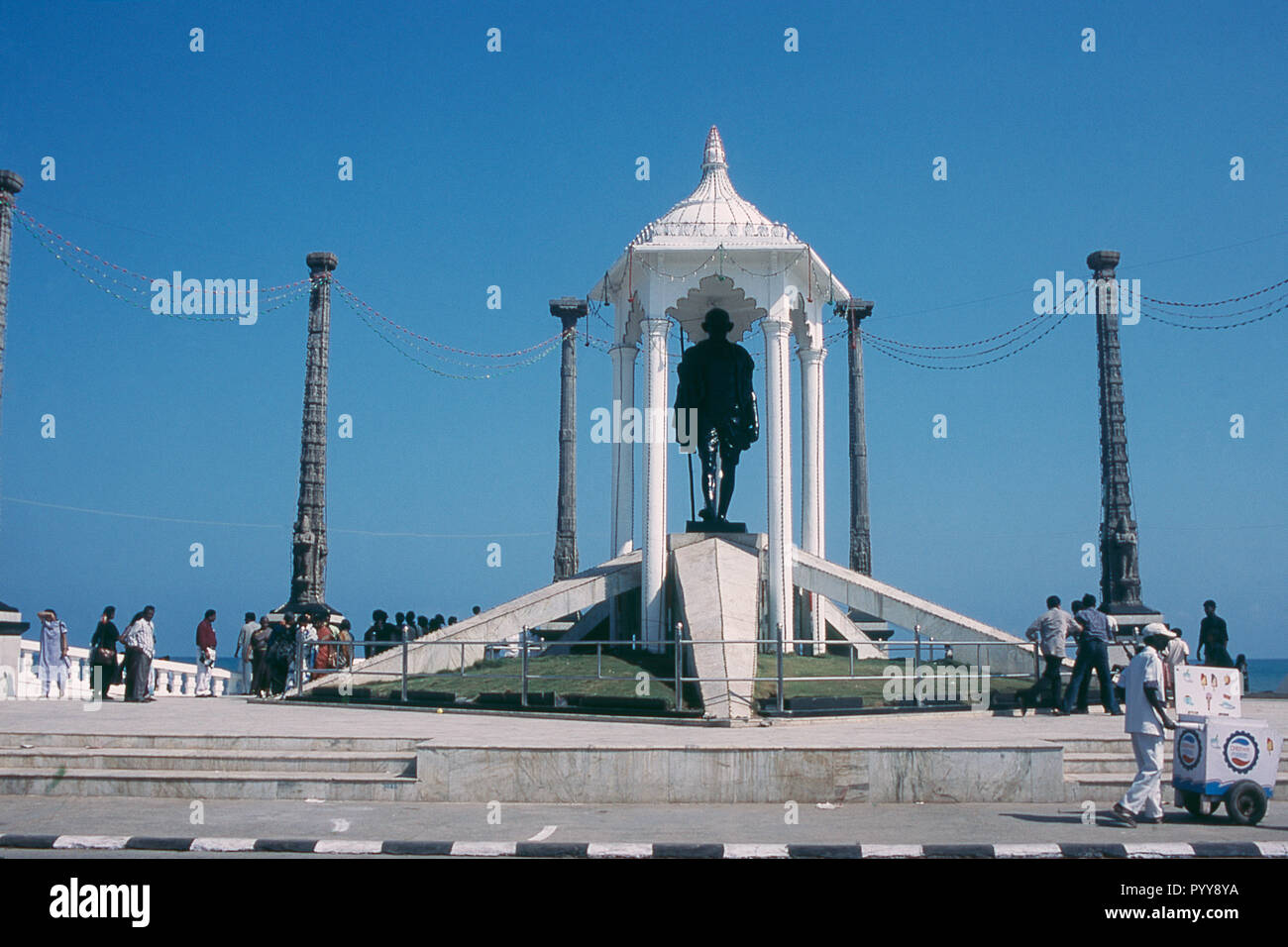 Gandhi square at Pondicherry, Union Territory, India, Asia Stock Photo ...
