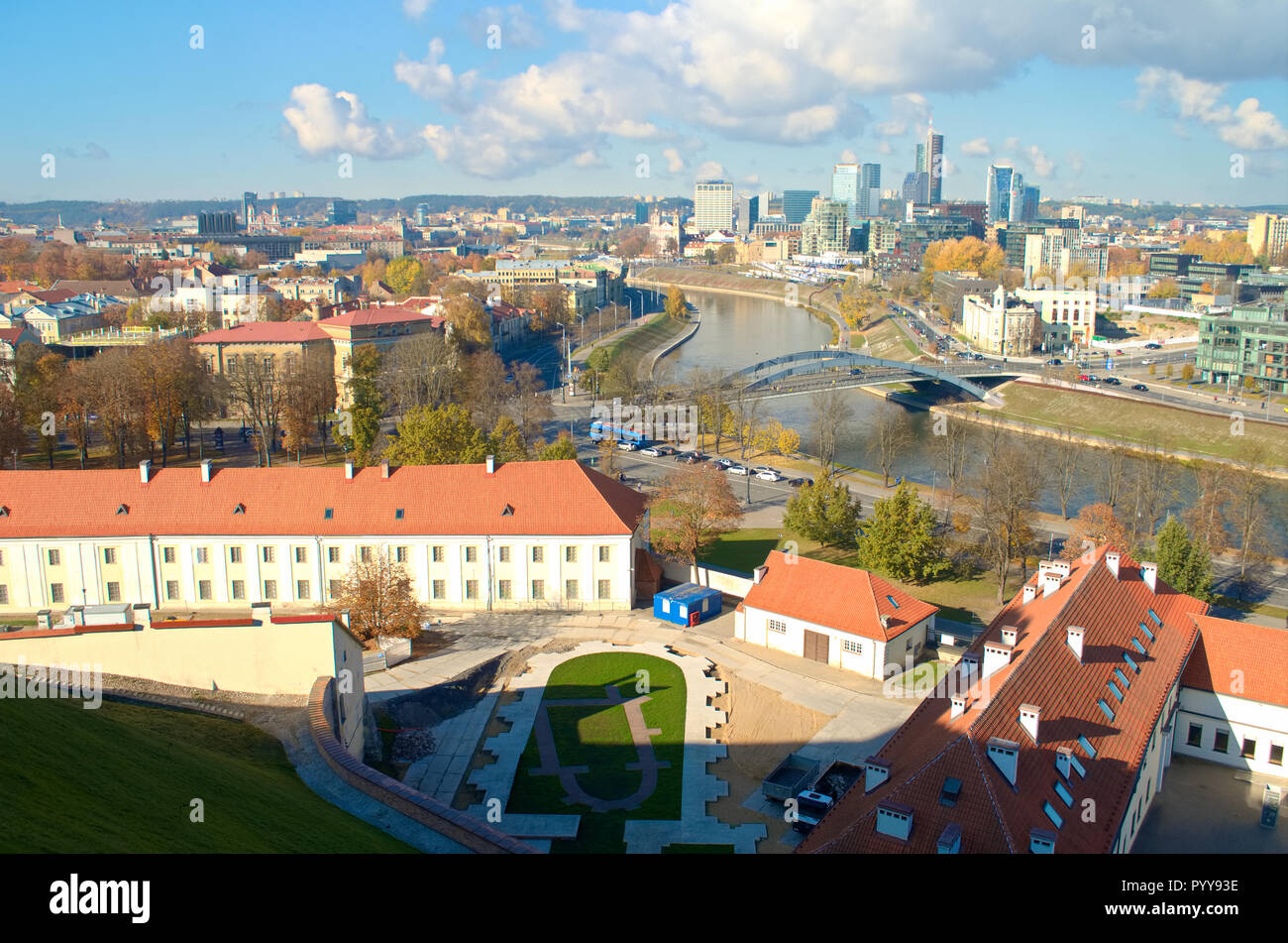 Vilnius, capital of Lithuania, scenic aerial panorama of modern ...