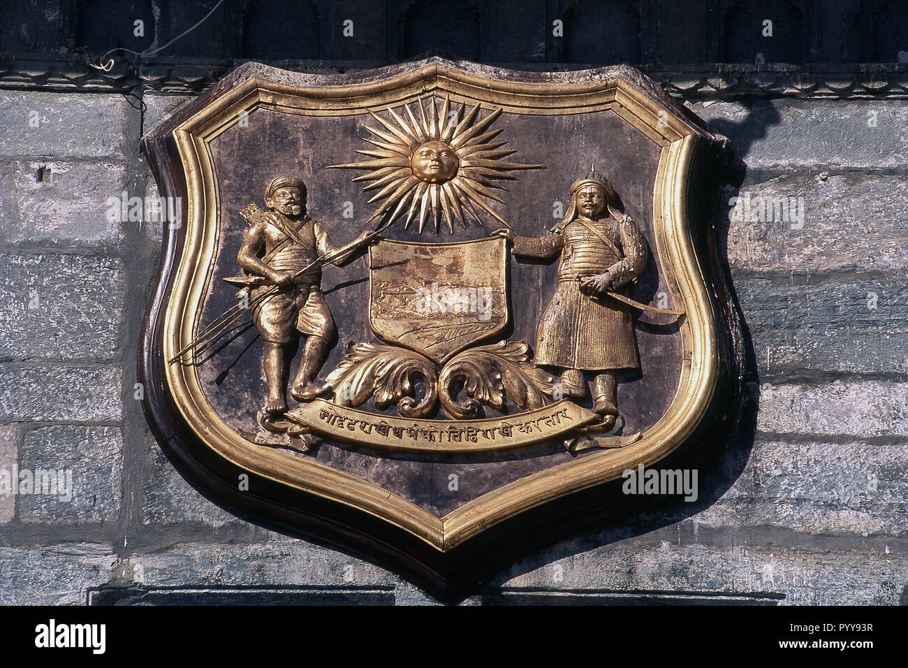 Emblem of Mewar State, City Palace, Udaipur, Rajasthan, India, Asia ...