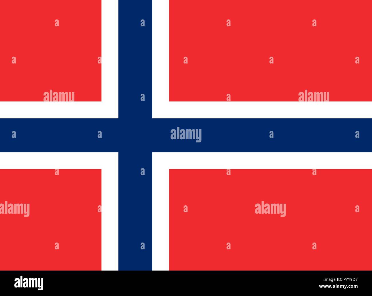 Simple flag of Norway. Correct size, proportion, colors Stock Vector ...