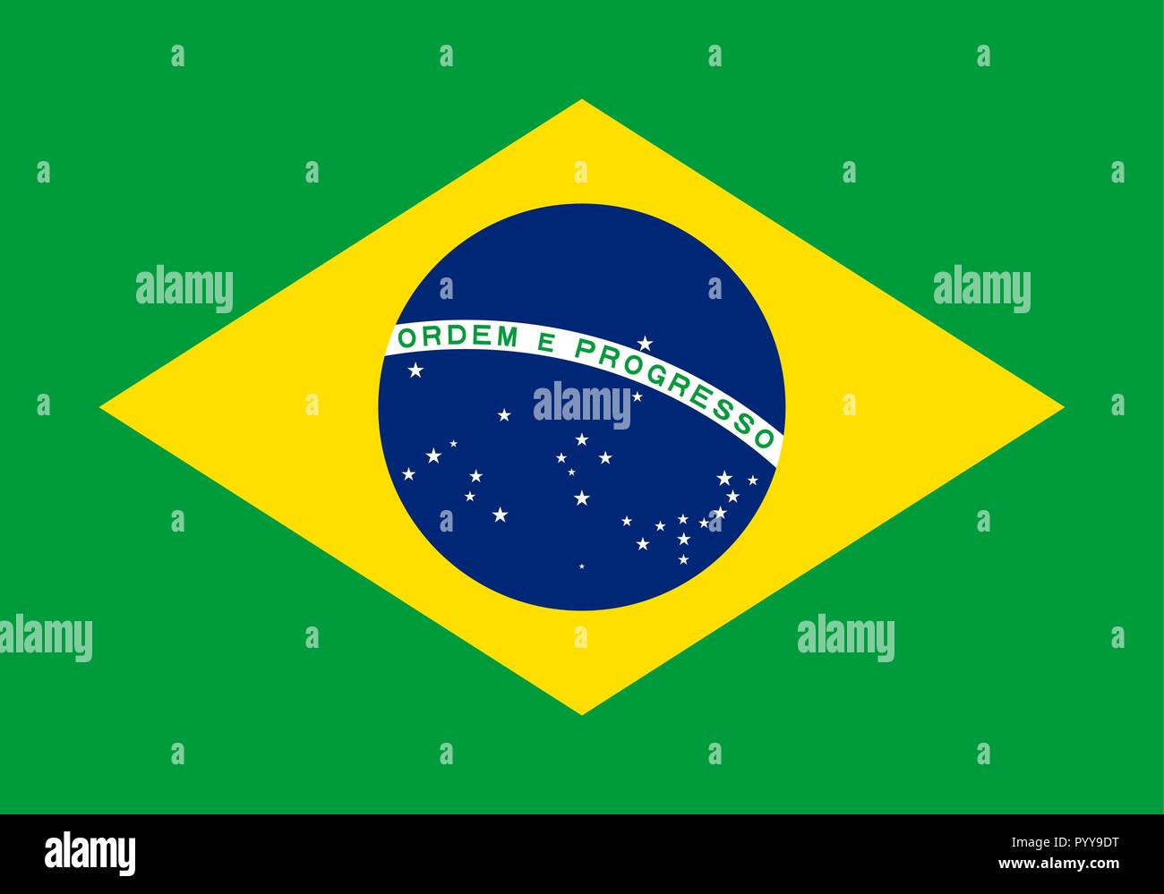 Simple flag of Brazil. Correct size, proportion, colors Stock Vector ...