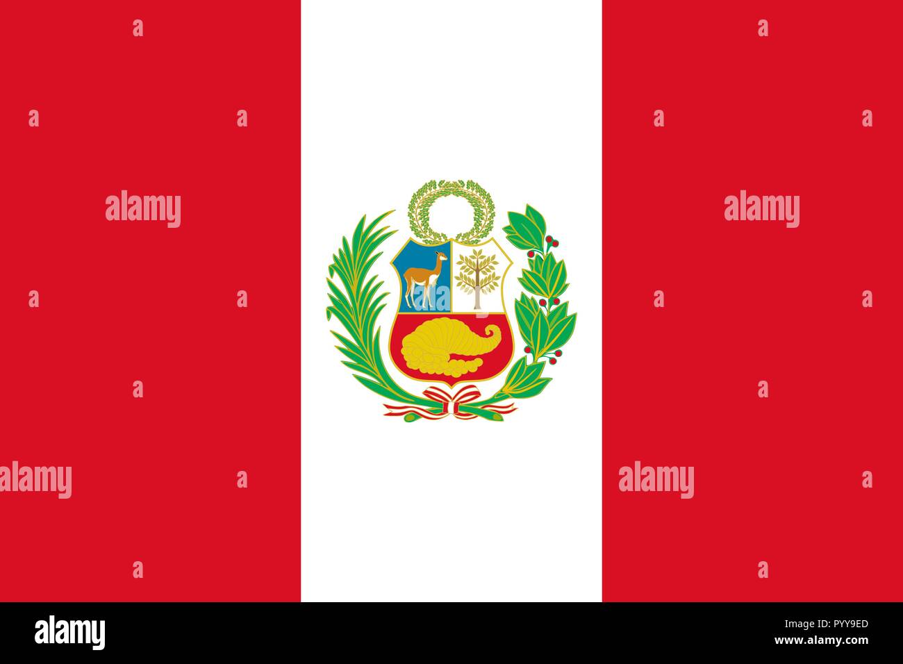 Simple flag of Peru. Correct size, proportion, colors Stock Vector ...