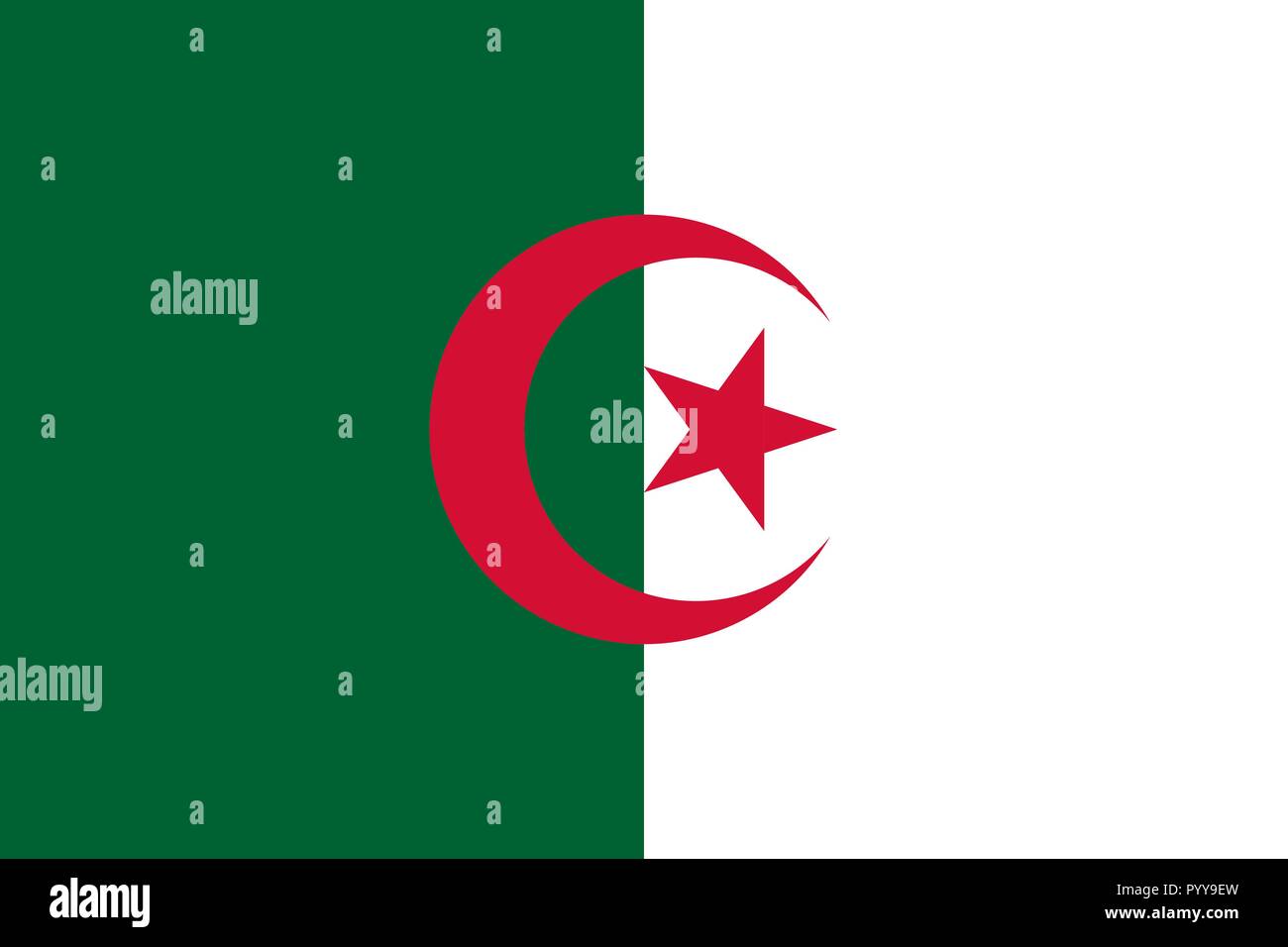 Simple flag of Algeria. Correct size, proportion, colors Stock Vector ...