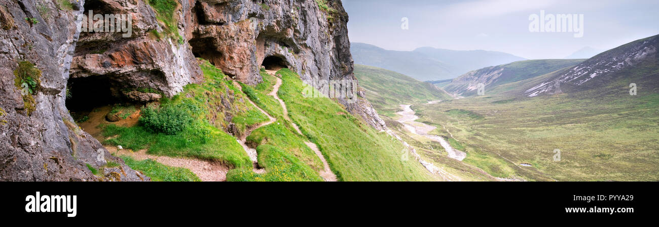 Beautiful landscape panorama of Creag nan Uamh also called Inchnadamph ...