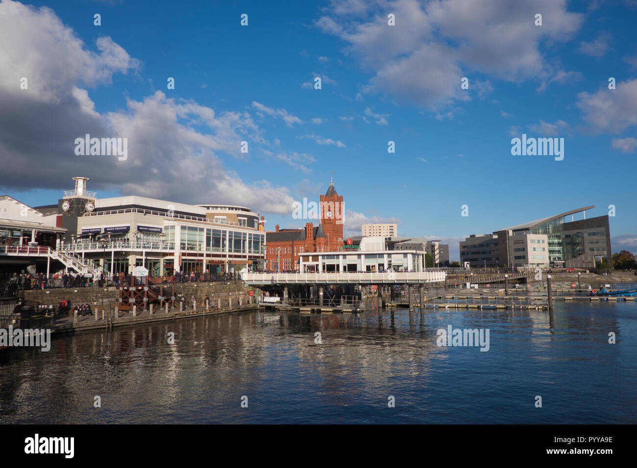 view of Mermaid Quay in Cardiff Bay Cardiff Wales Stock Photo - Alamy