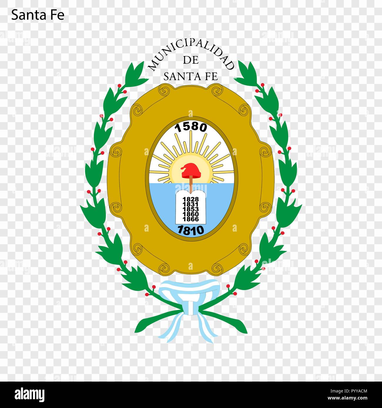 Emblem of Santa Fe de la Vera Cruz. City of Argentina. Vector ...