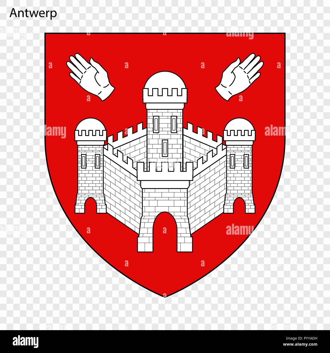 Emblem of Antwerp. City of Belgium. Vector illustration Stock Vector ...
