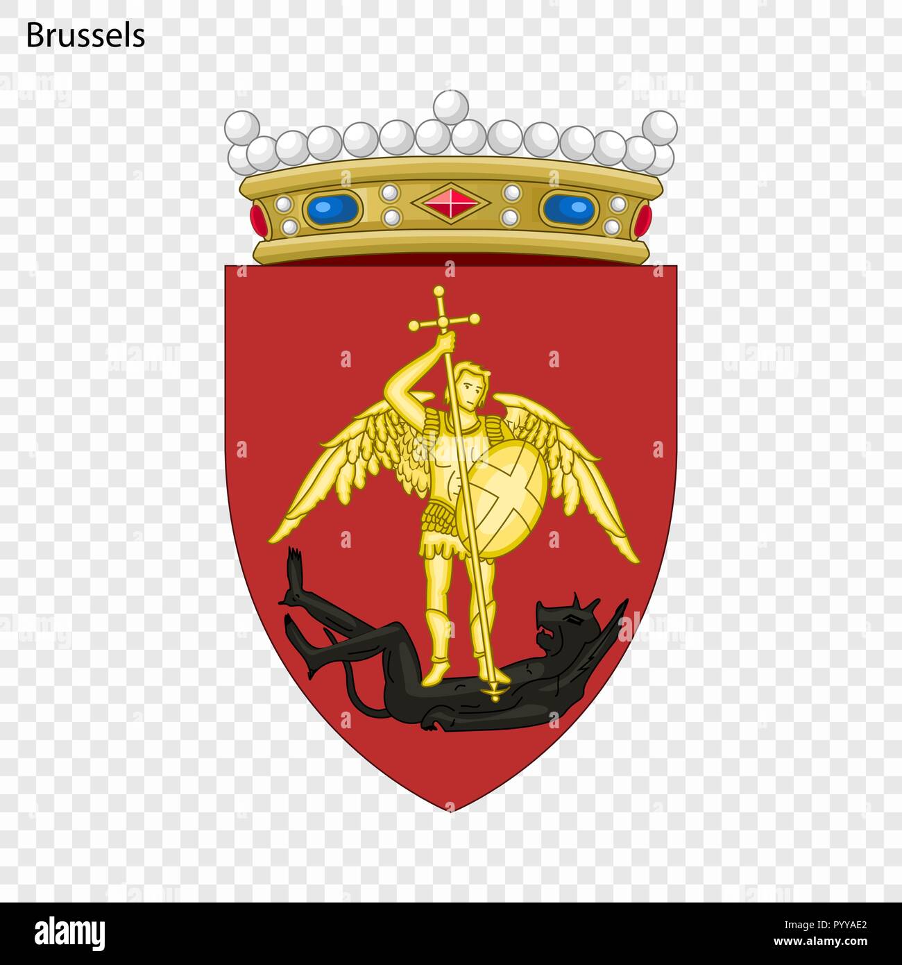 Emblem of Brussels. City of Belgium. Vector illustration Stock Vector ...